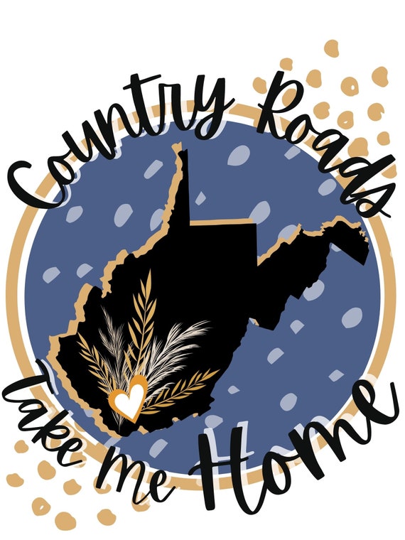 Blue and Gold WV Digital Download WV Sublimation Design - Etsy