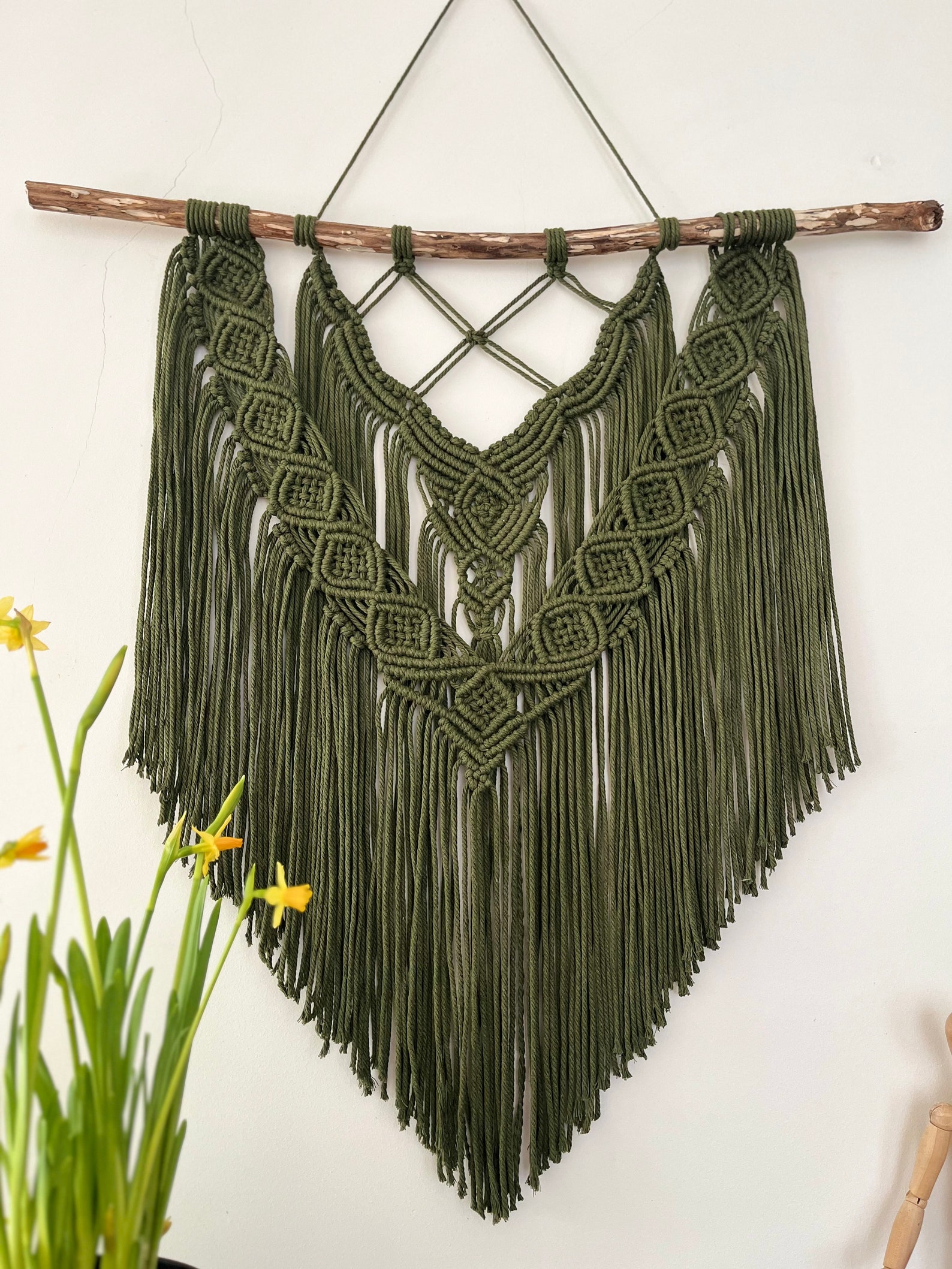 Macrame Wandkleed Groente / Makrame Wandtapijt Groot / Wanddecoratie ...