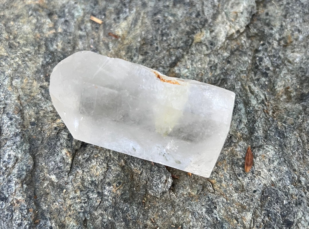 Limonite Included Clear Quartz Crystal Raw, Natural Quartz Crystal With ...