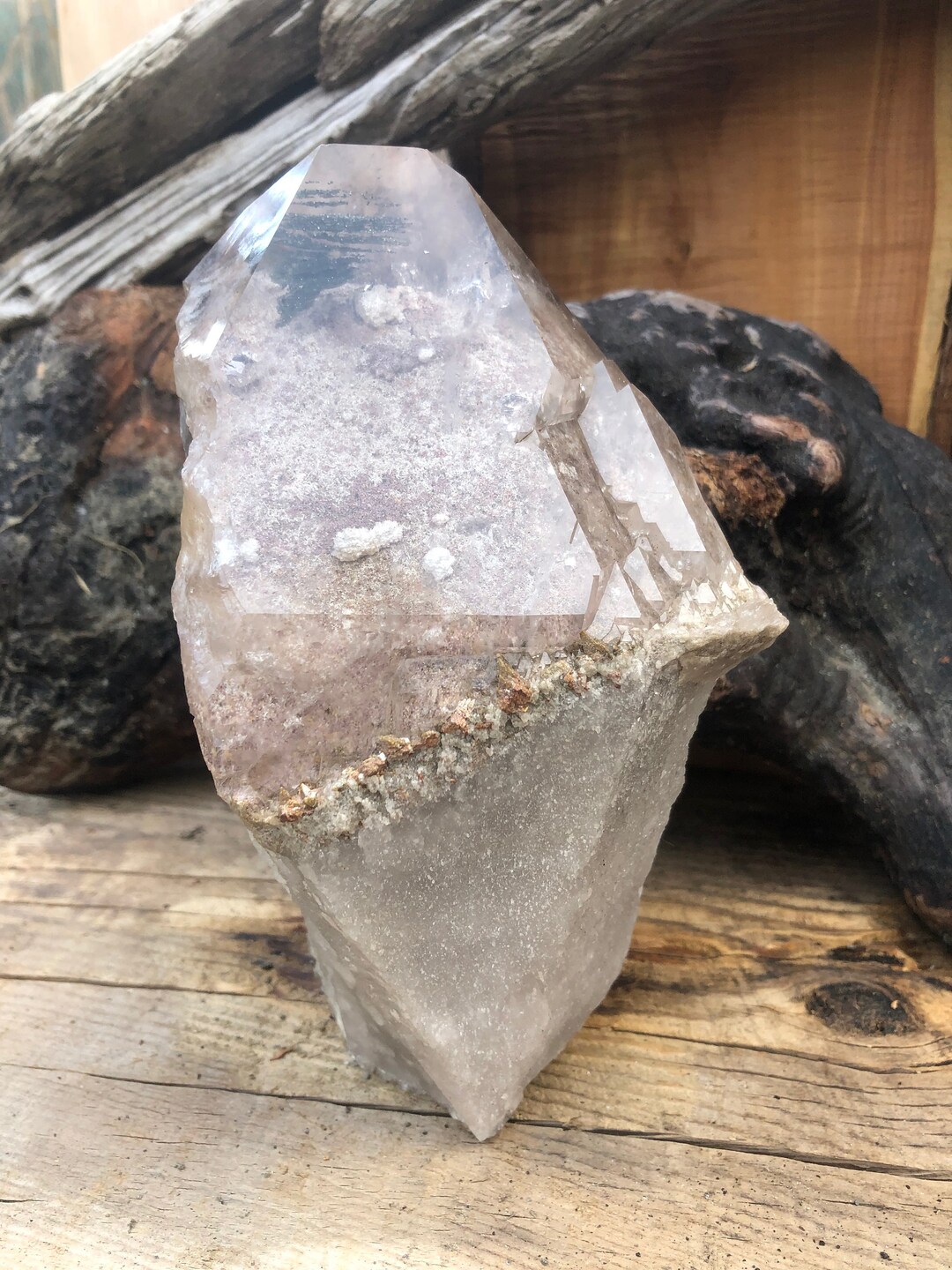 XL Garden Quartz Crystal: Lodolite Chlorite Shaman Dream Stone (5.55 ...
