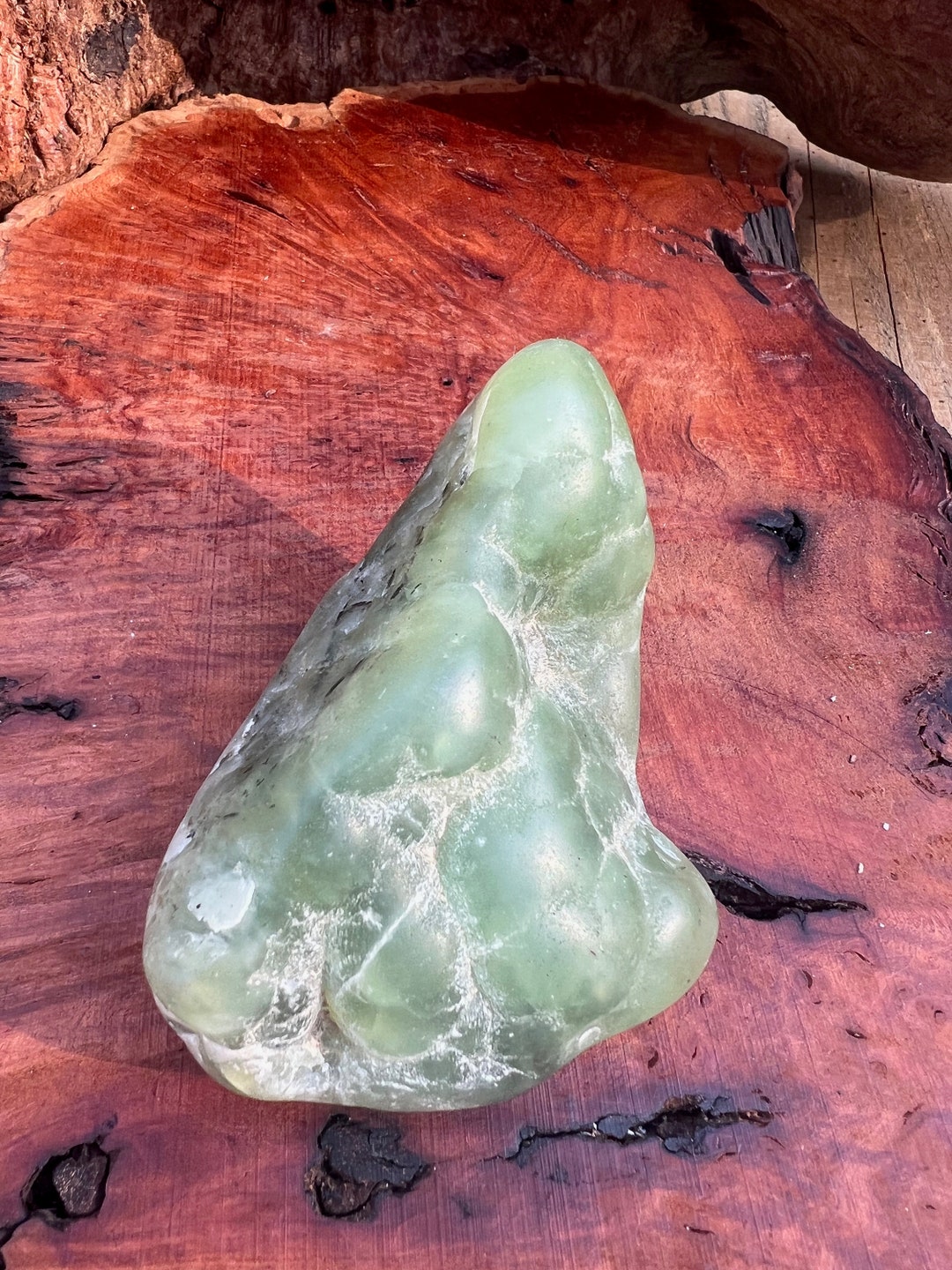 Prehnite Freeform With Some Epidote, Polished, Natural Botryoidal ...