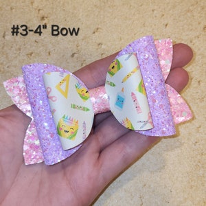 School Bow, Pastel Rainbow Clip, Pink Pencil, Crayon Bow, Back to ...