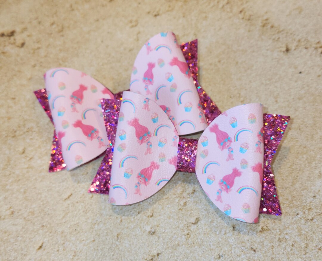 Girls Hair Bow, Trolls Birthday Girl Party, Girl Birthday Gift, Poppy ...
