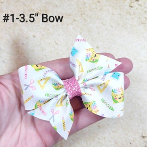 School Bow, Pastel Rainbow Clip, Pink Pencil, Crayon Bow, Back to ...