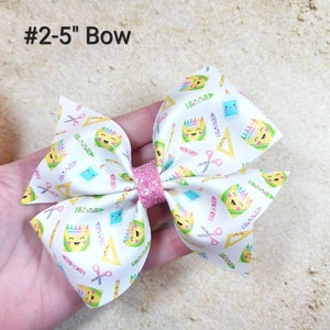 School Bow, Pastel Rainbow Clip, Pink Pencil, Crayon Bow, Back to ...