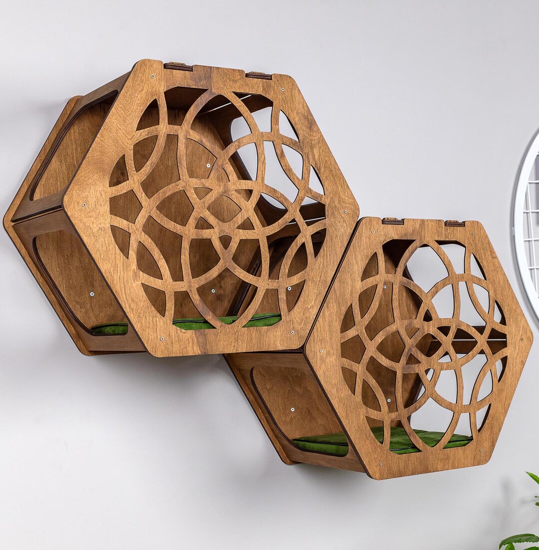Cat Furniture Cat Wall Shelves Hexagon Cat Shelf Cat Condo Cat House ...