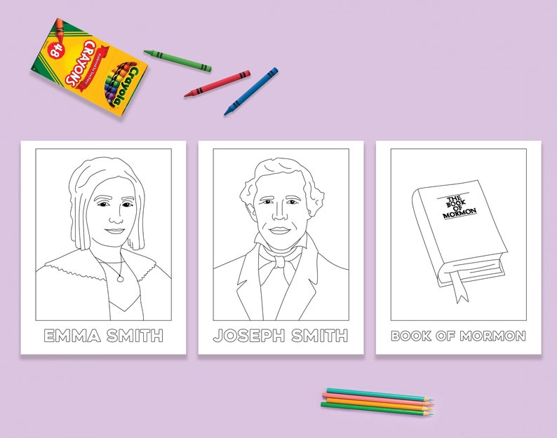 Latter Day Saint LDS Digital Coloring Pages Joseph Smith Emma Smith ...