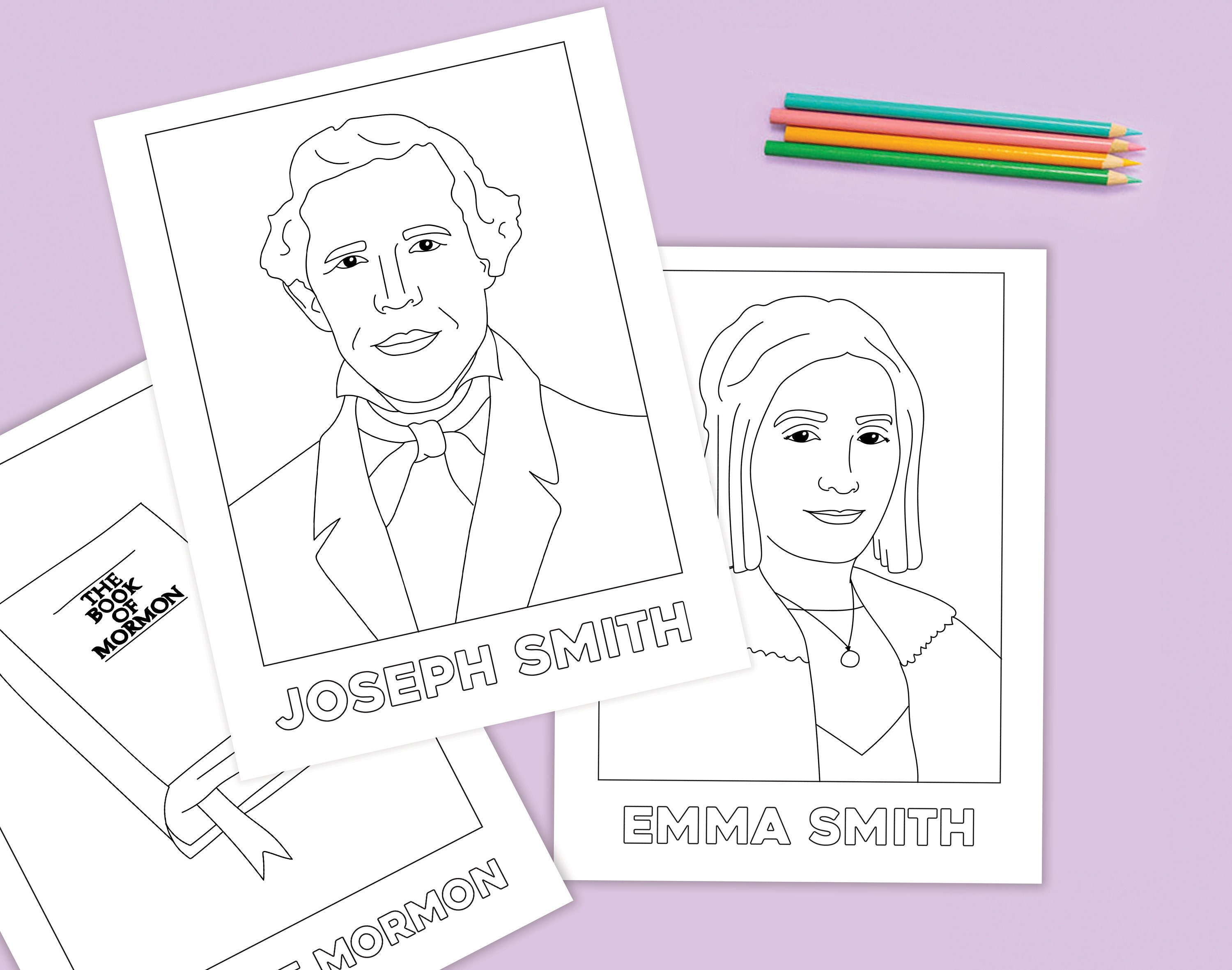 Latter Day Saint LDS Digital Coloring Pages Joseph Smith Emma Smith ...