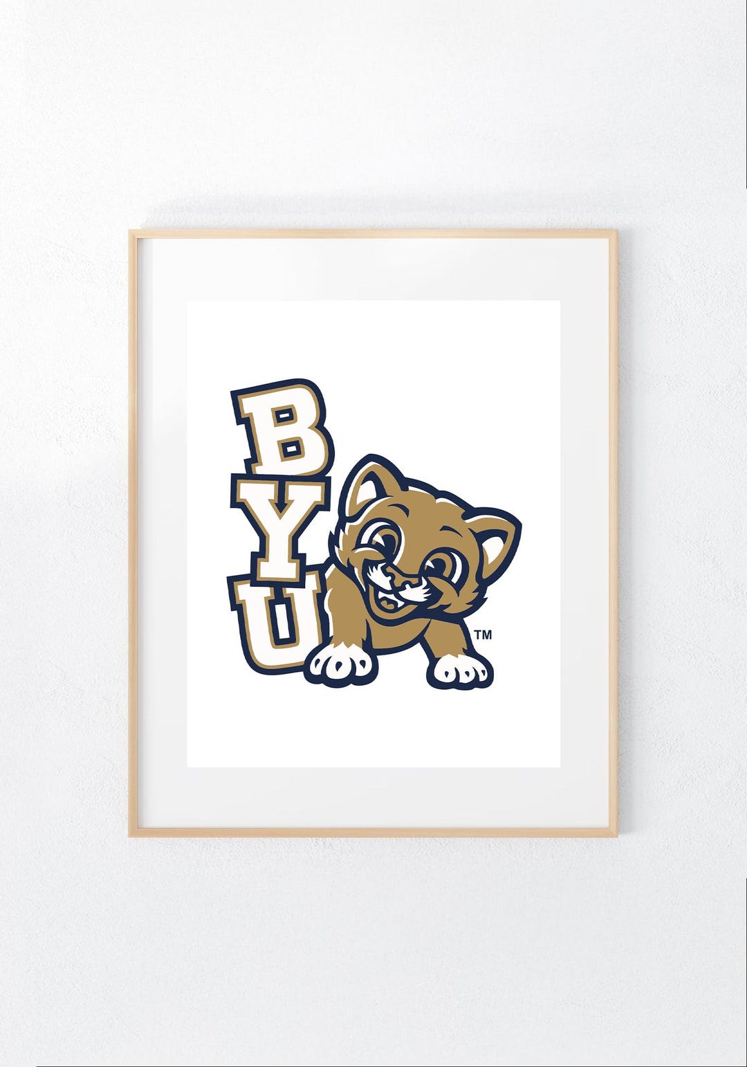 Baby BYU Brigham Young University Poster Royal Blue Wall Art Print ...