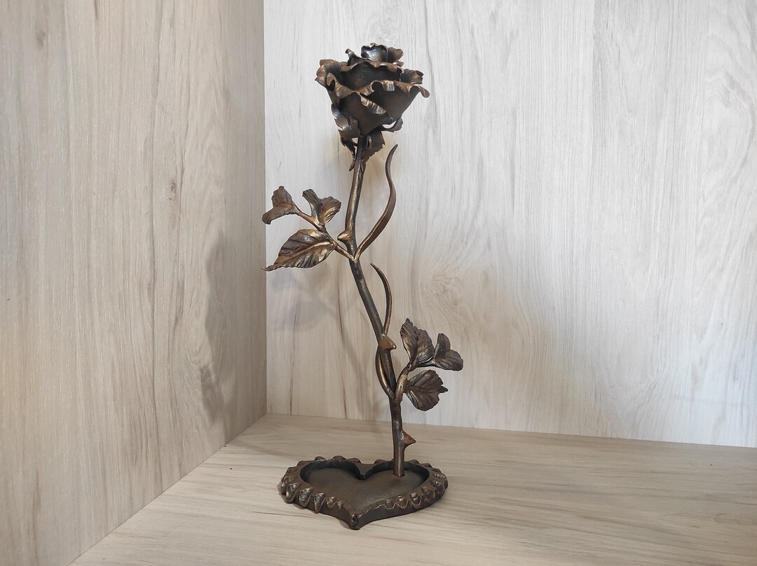 Metal Rose, Iron Rose. Steel Rose, Iron Rose on a Stand - Etsy