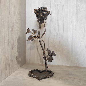 Metal Rose, Iron Rose. Steel Rose, Iron Rose on a Stand - Etsy