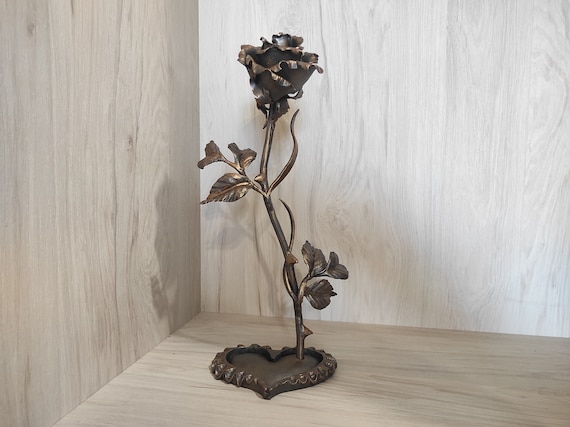 Rosa de metal rosa de hierro. Rosa de acero rosa de hierro - Etsy España