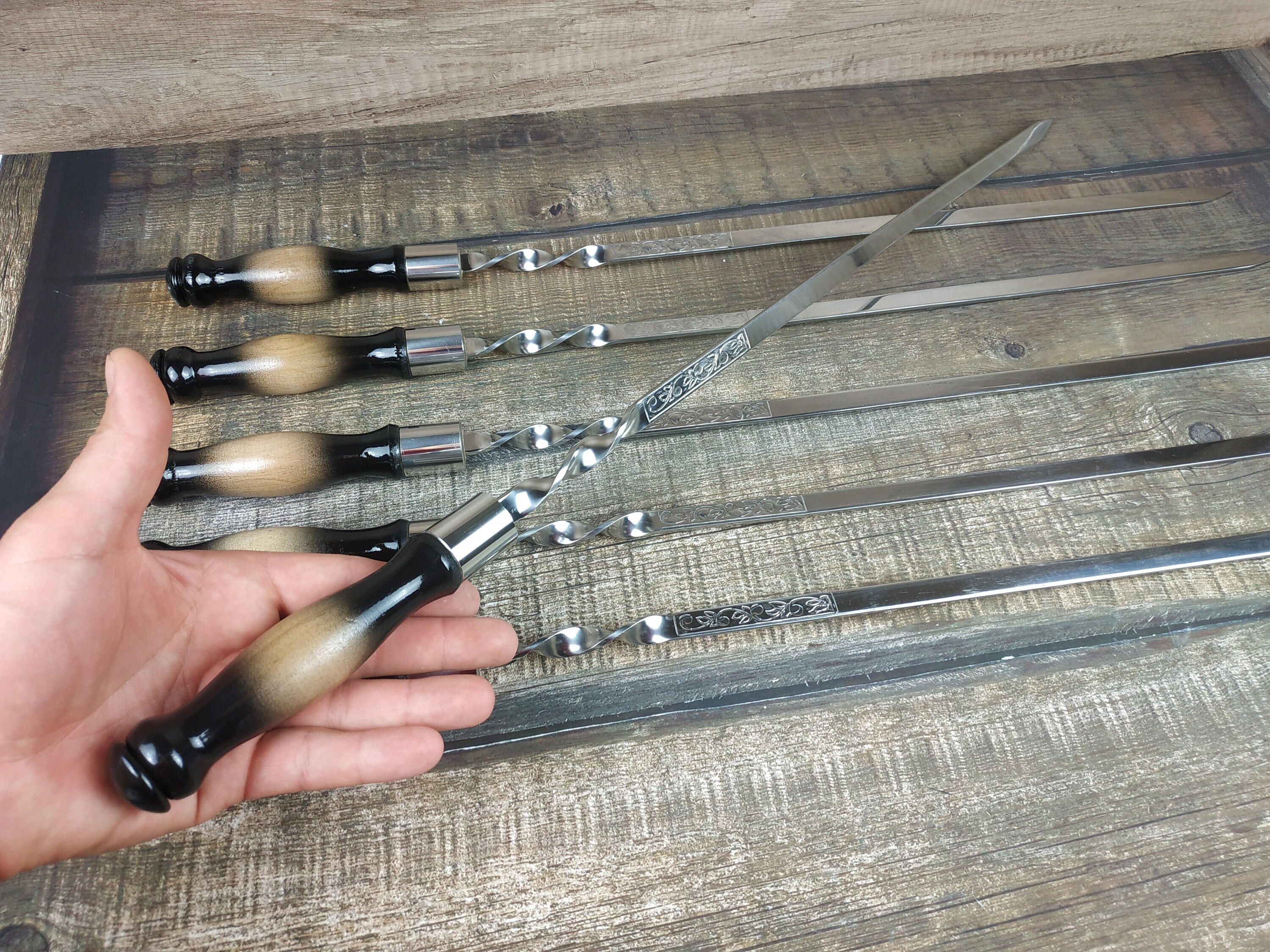 Grilling Set Grilling Gift Hand Forged Grill Utensils Iron | Etsy