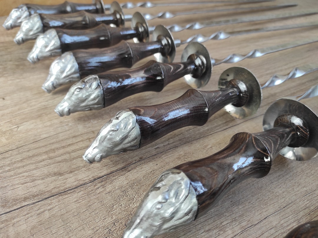 Grilling Set of 8 Pieces, Grilling Gift, Hand Forged, Grill Utensils ...