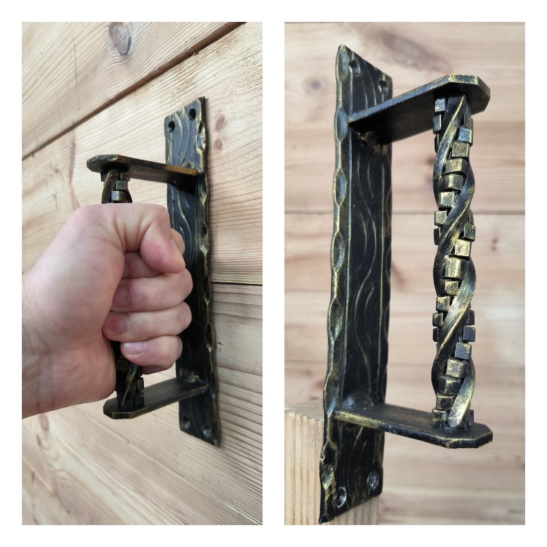 Hand Forged Wrought Iron Door Handle: Barn Door Decor - Etsy