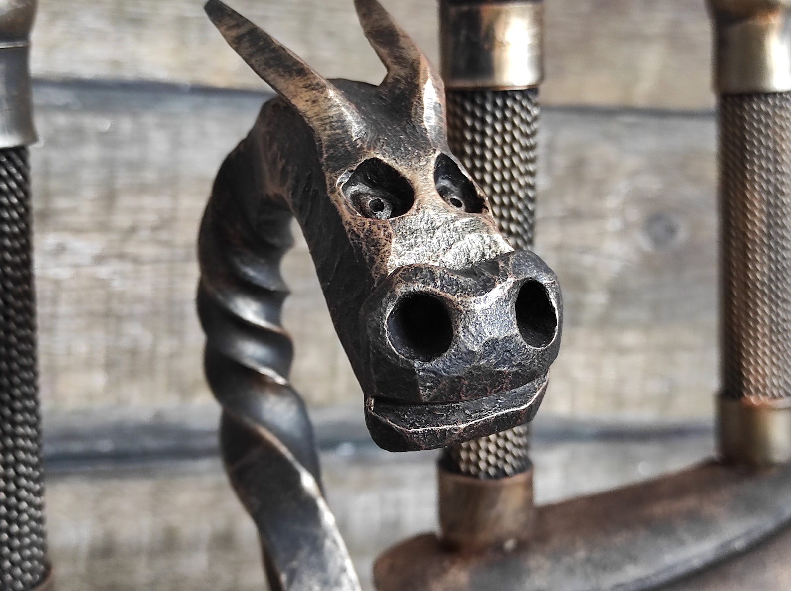 Fireplace Tools. Set From Forged Fire Poker, Fire Tongs, Fire Shovel ...