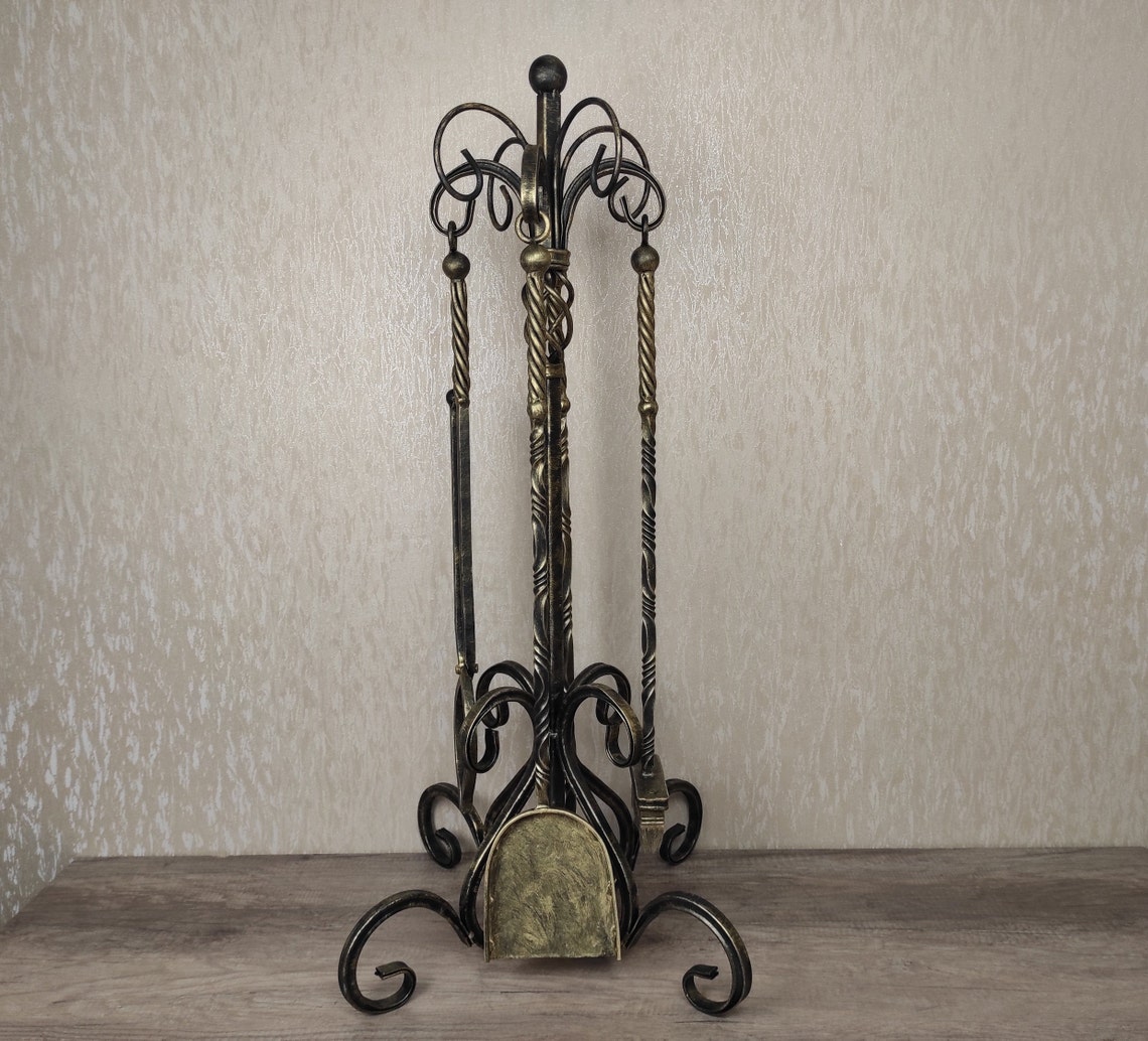 Forged Fireplace Tools Set Fireplace Poker Fireplace Tongs - Etsy