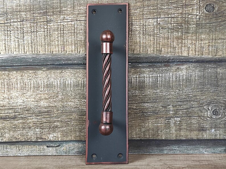 Black Pull Handle Handle Plate Black Iron Pull Hand Forged - Etsy