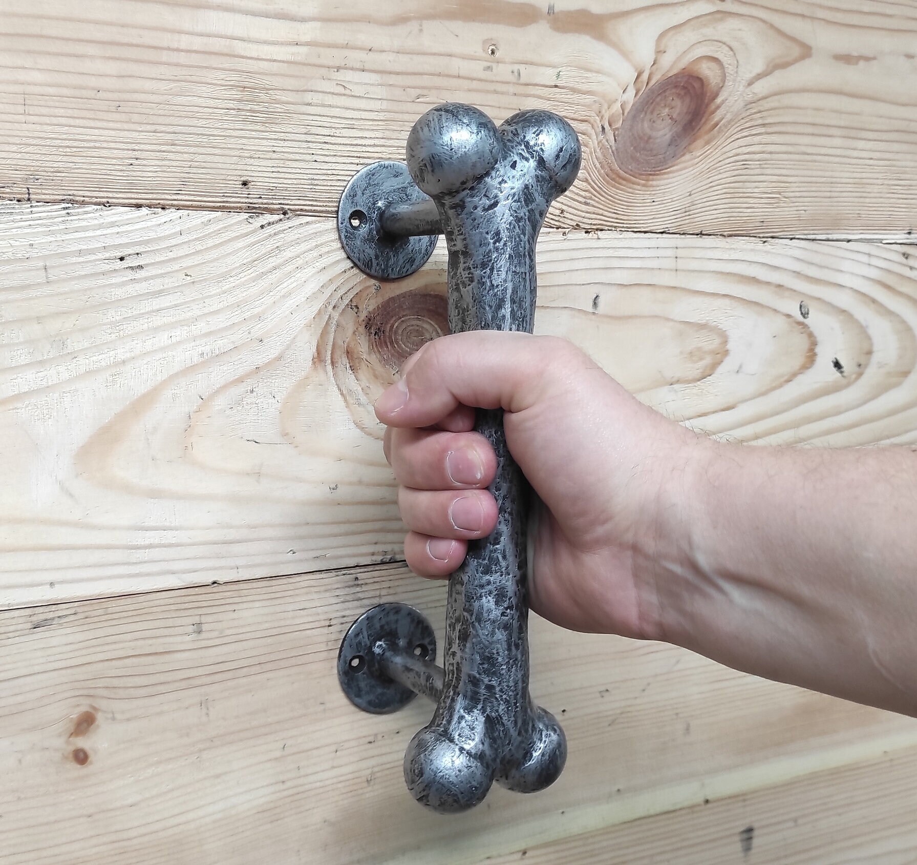 Hand Forged Dog Bone Door Handle: Metal Barn Door Hardware - Etsy