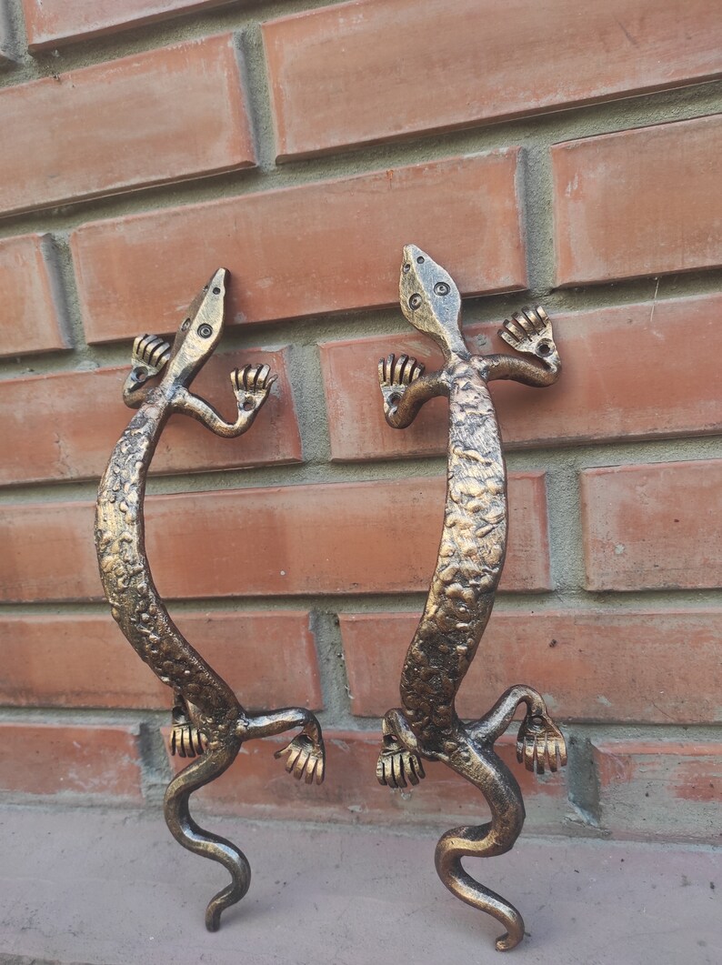 Lizard Door Handle Set of 2 Handles Lizard Barn Decor Barn - Etsy