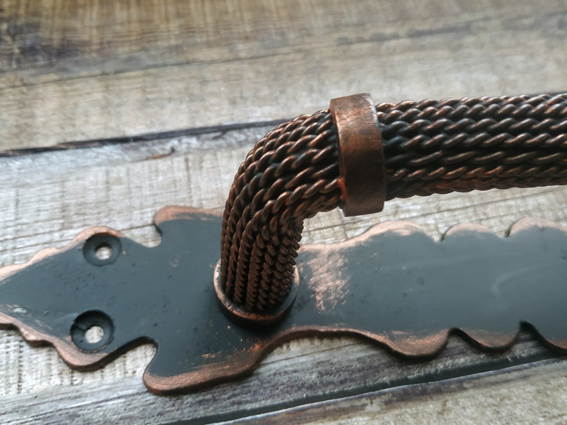 Wrought iron handle Hand forged handle Door handle Metal | Etsy