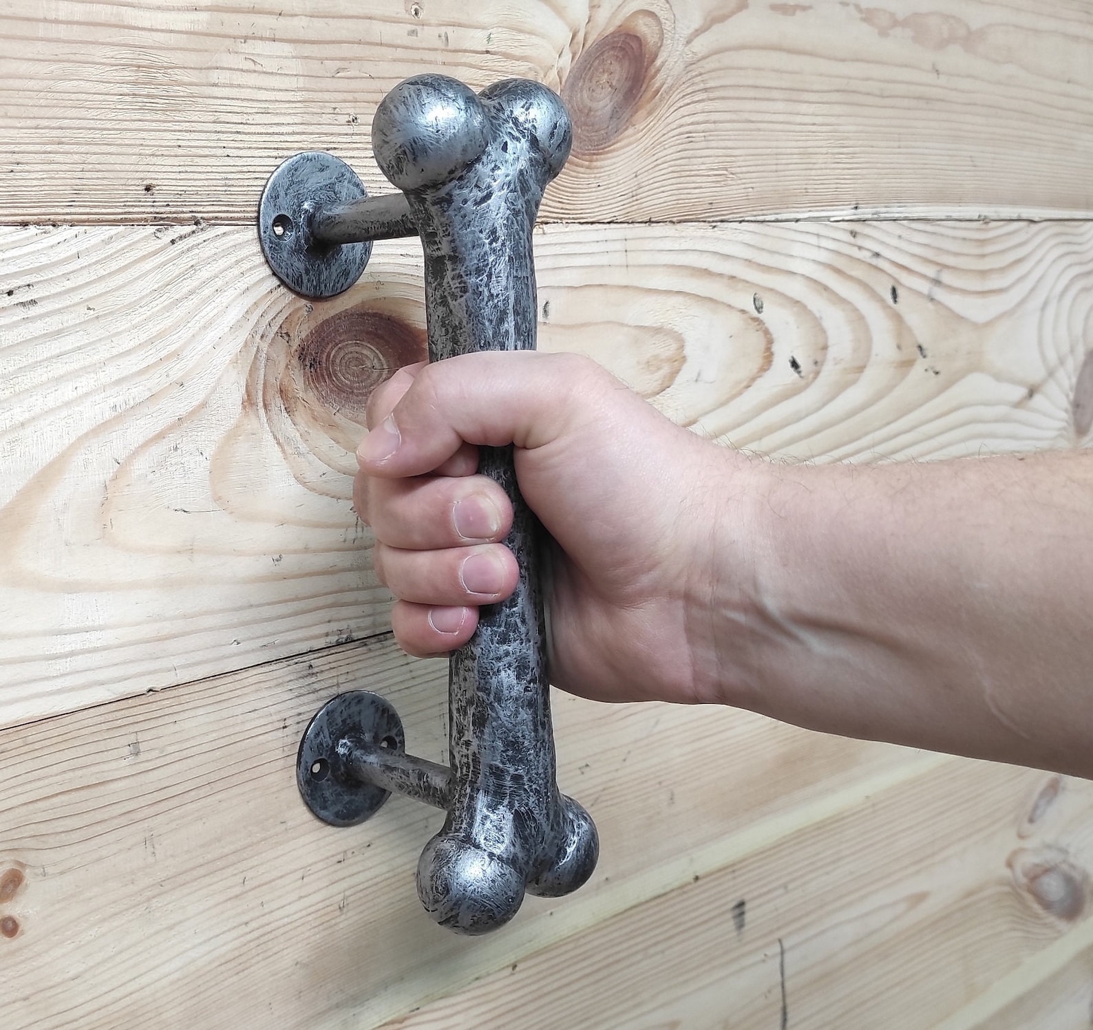 Hand Forged Dog Bone Door Handle: Metal Barn Door Hardware - Etsy