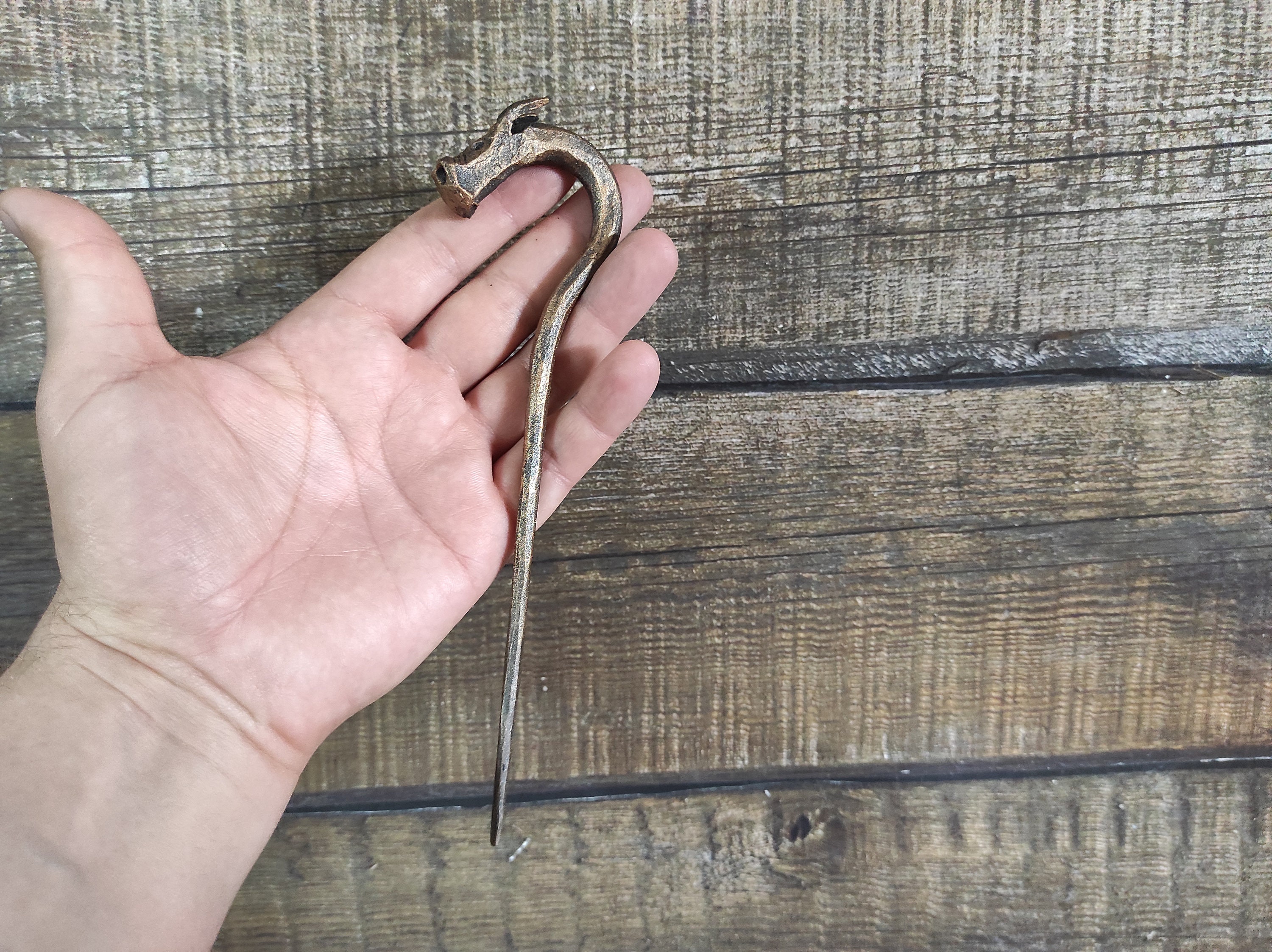 Hairpin dragon hairpin for hair. Metal hairpin forged | Etsy