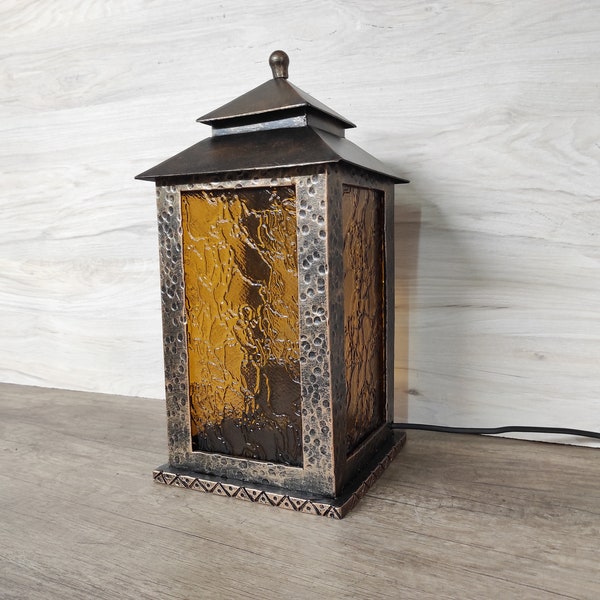 Black Wrought Iron Table Lamp - Etsy