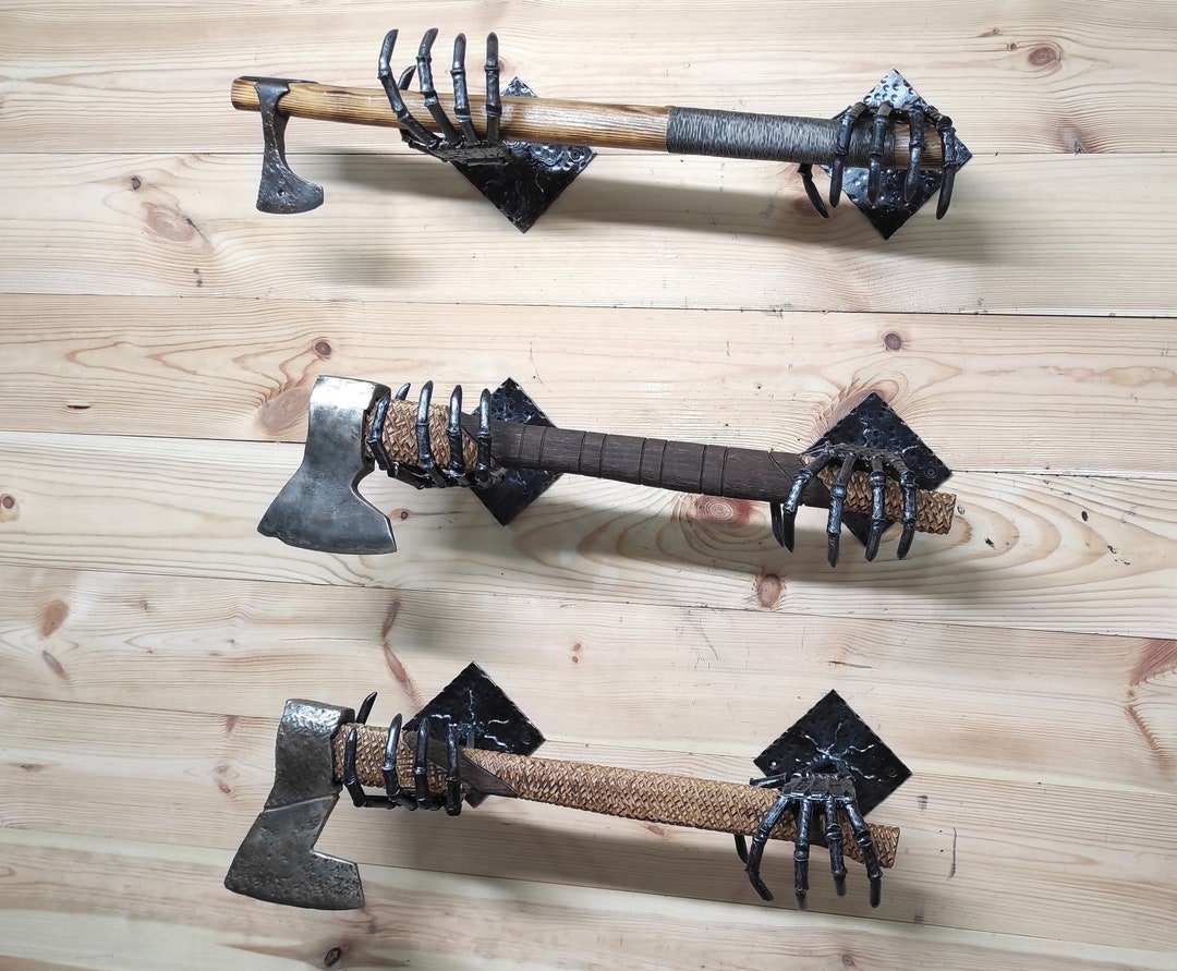 Axe Wall Holder,skeleton Hands, Axe Stand, Axe Holder, Handmade Holder ...