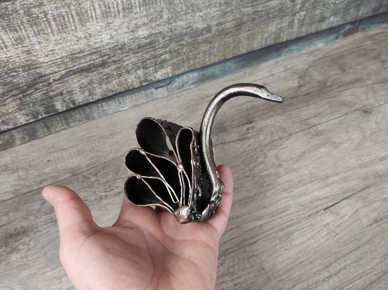 Metal Swan Sculpture Swan Metal Animal Forged Swan Iron | Etsy