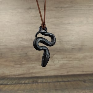 Handmade Forged Iron Snake Amulet - Viking Pendant Necklace - Etsy