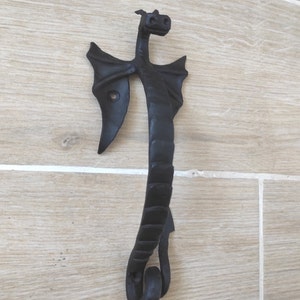 Hand Forged Dragon Door Handle: Wrought Iron Medieval Decor - Etsy
