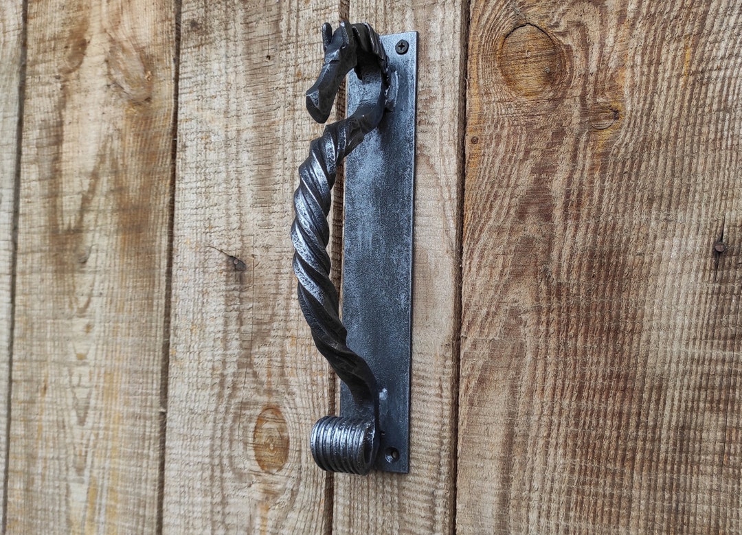 Hand Forged Steel Horse Barn Door Handle: Rustic Stable Decor - Etsy