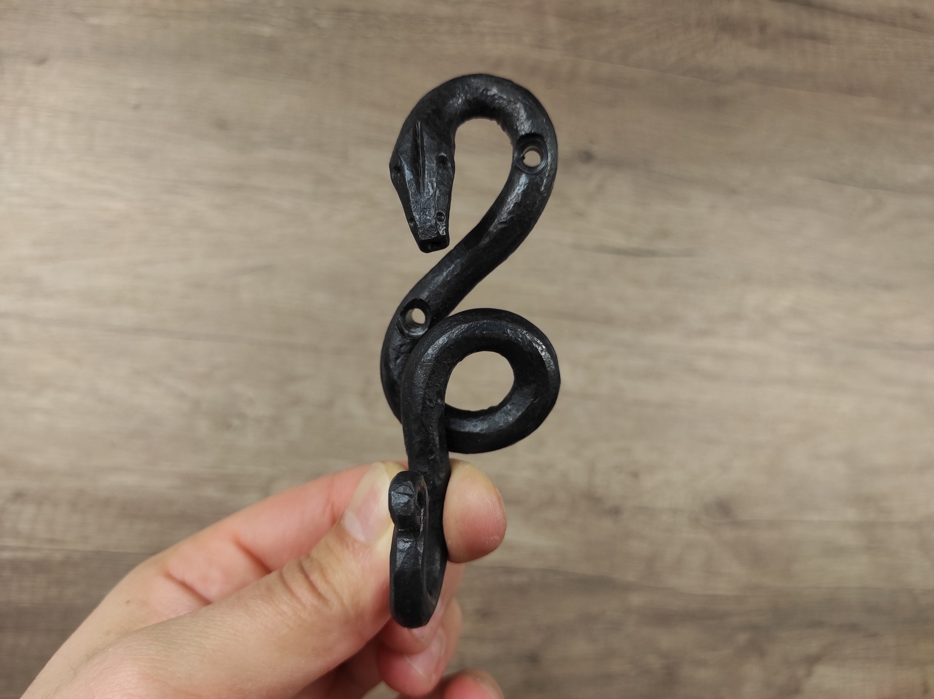 Hand Forged Snake Wall Hook: Iron Robe Hanger - Etsy