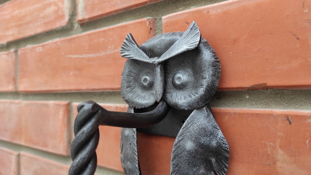 Door Handle Pull Owl, Wrought Iron Handles, Barn Door Handle, Animal ...