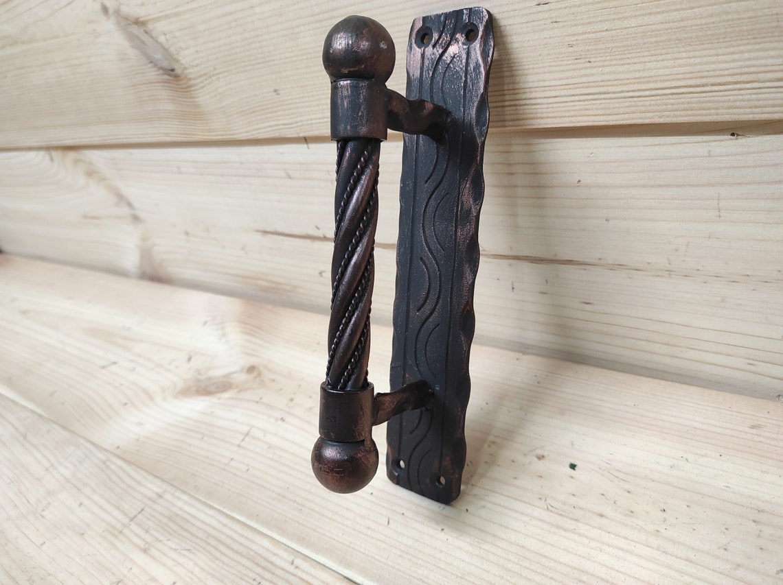Forged Iron Door Handles Wrought Iron Handle Hand Forged - Etsy