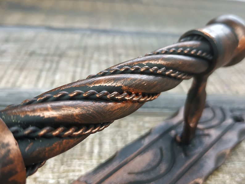 Hand forged handle Door handle Metal handle Barn door | Etsy