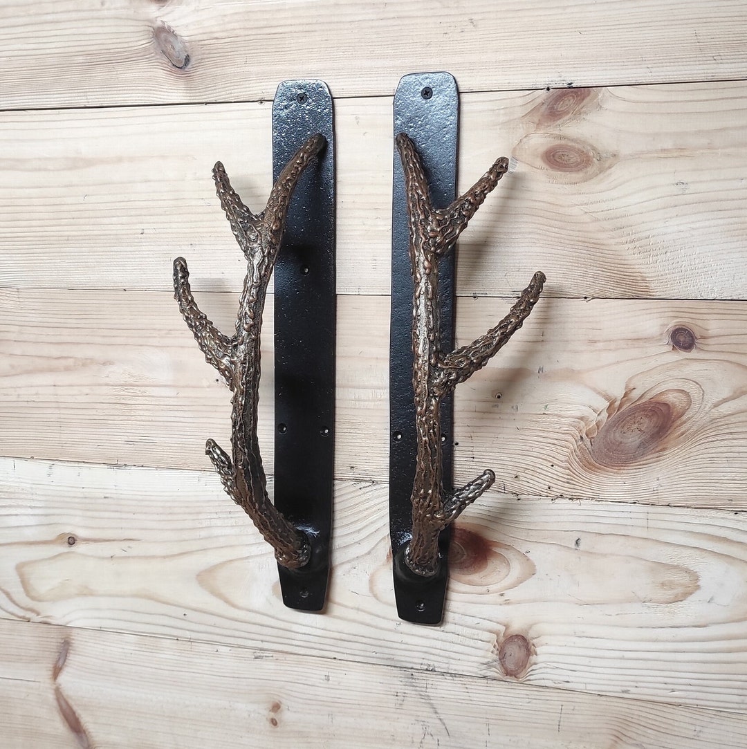 Door handles antlers, Unique handcrafted door handle, Front door decor ...