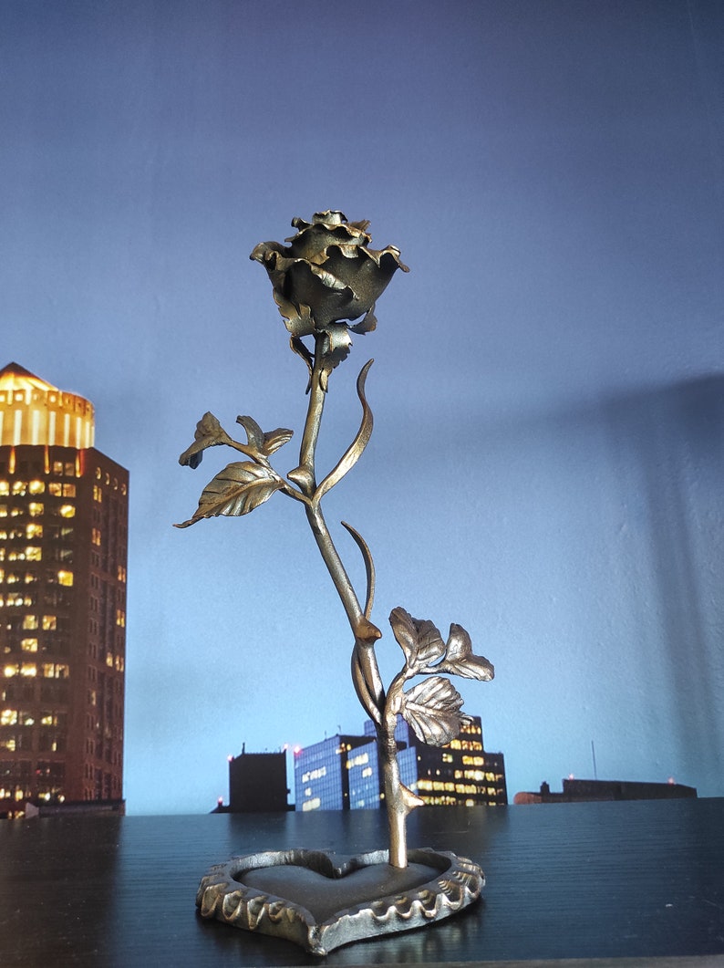 Metal Rose Iron Rose. Steel Rose Iron Rose on a Stand | Etsy