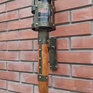 Wall Sconce Torch With a Wooden Handle in Medieval, Viking Style, Wall ...