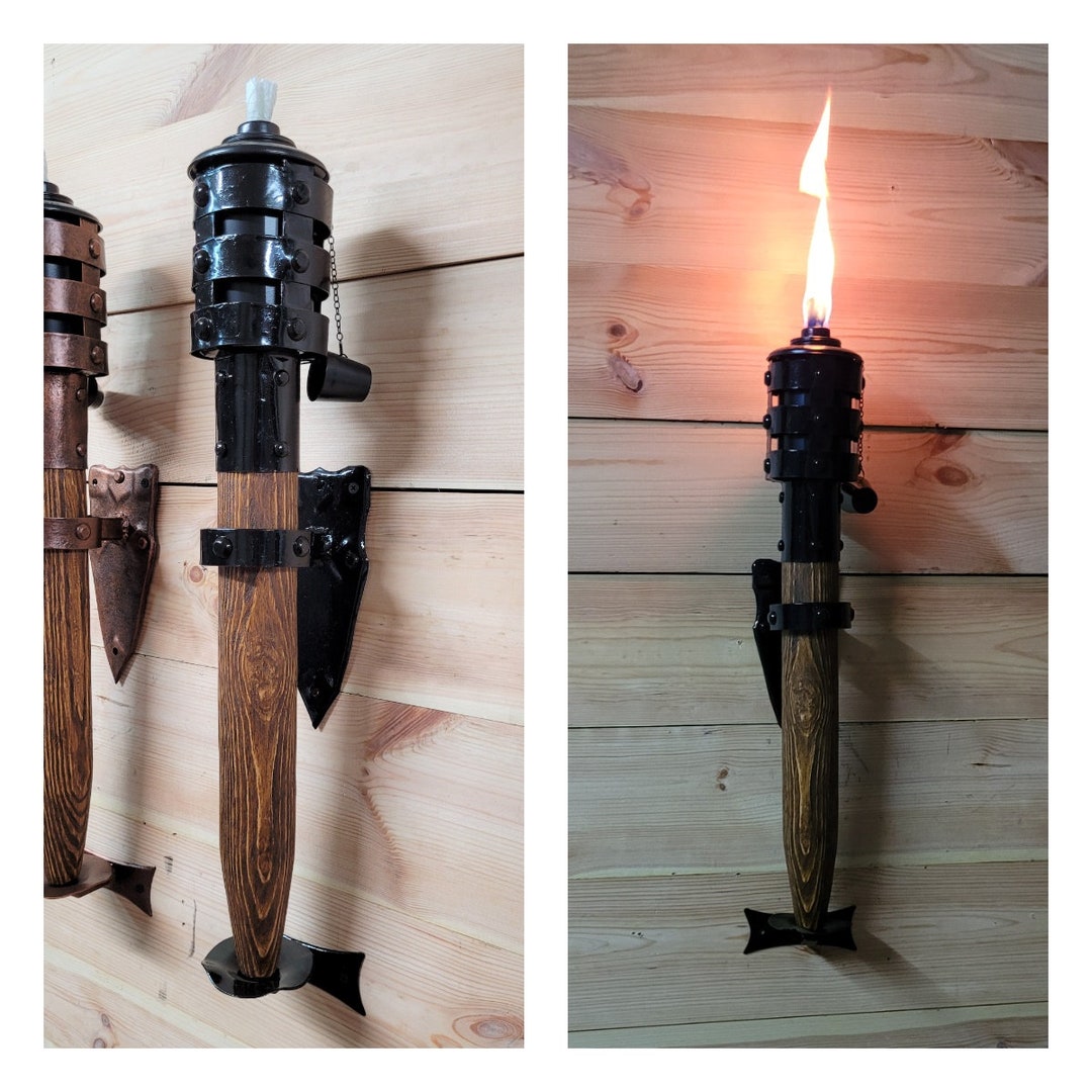 Flaming Torch Wall Candleholders Vikings Flame Wall Sconce - Etsy