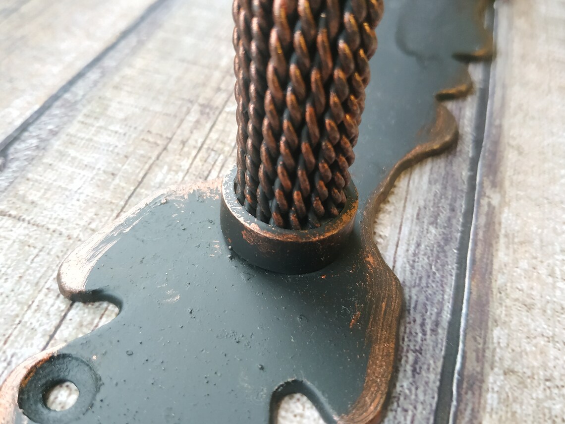 Wrought iron handle Hand forged handle Door handle Metal | Etsy