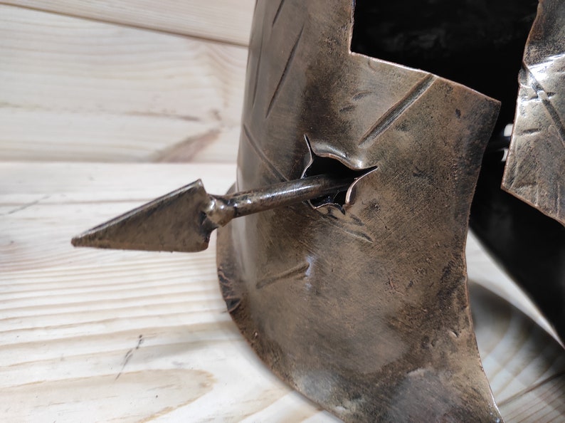 Spartan Helmet Axe Stand Axe Holder Handmade Helmet Metal - Etsy