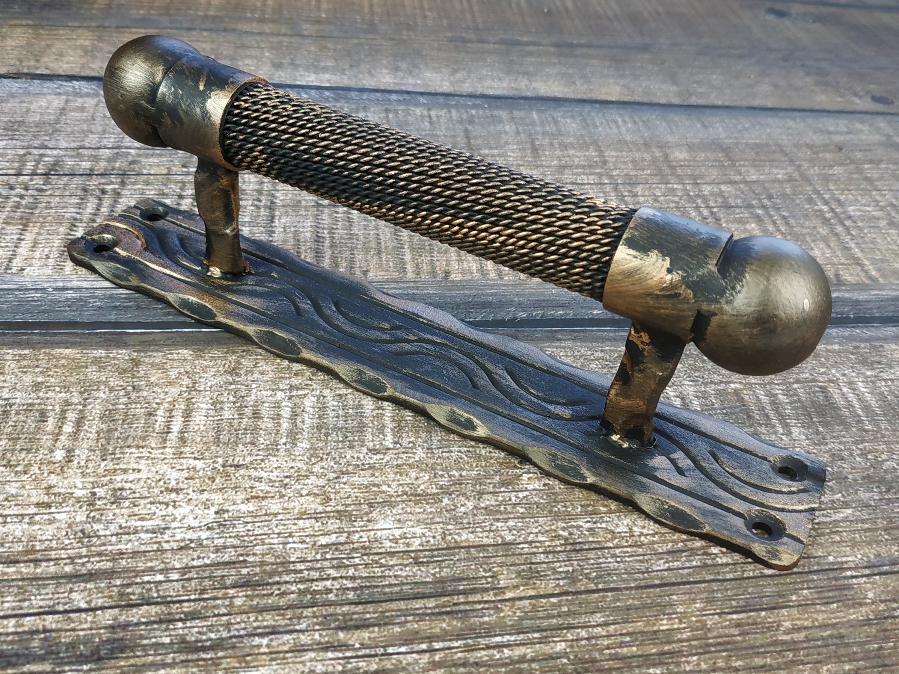 Door handle Metal handle Iron door handles Hand forged | Etsy