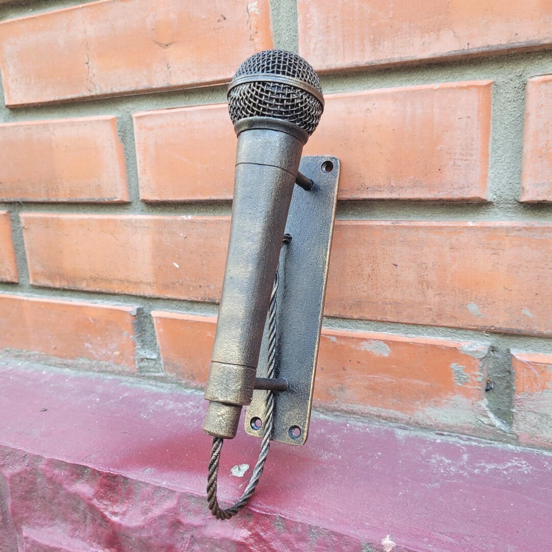 Hand-forged Microphone Door Handle: Wrought Iron Music Decor - Etsy