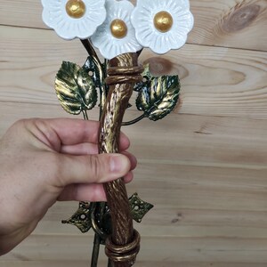 Hand Forged Daisy Flower Door Handle - Metal Floral Decor - Etsy