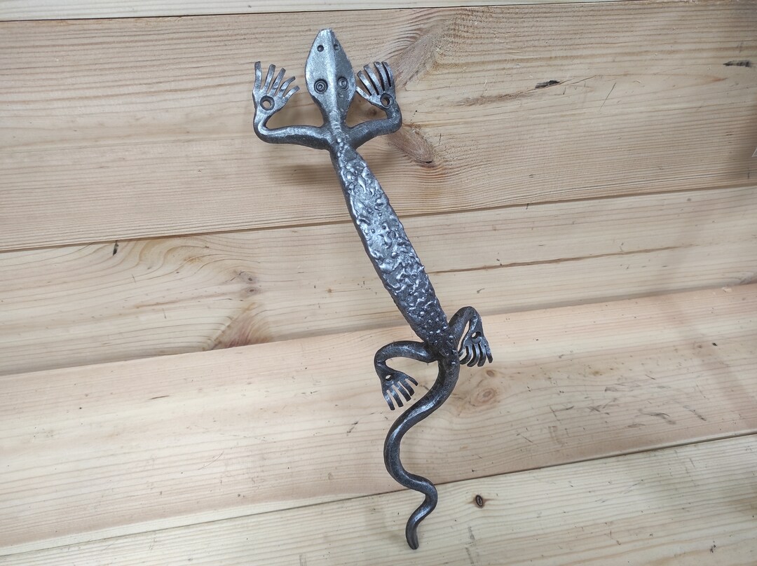 Lizard Door Handle, Door Pull, Metal Handle, Barn Door Handle, Hand ...