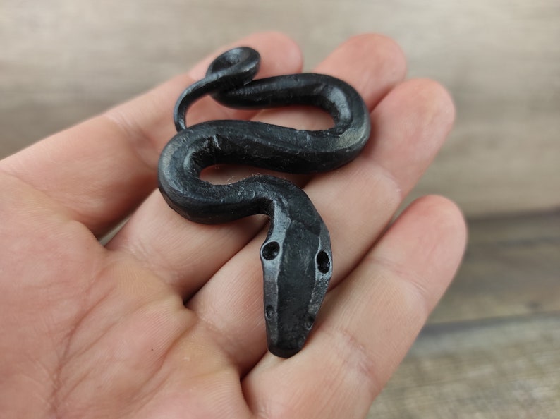 Handmade Forged Iron Snake Amulet - Viking Pendant Necklace - Etsy