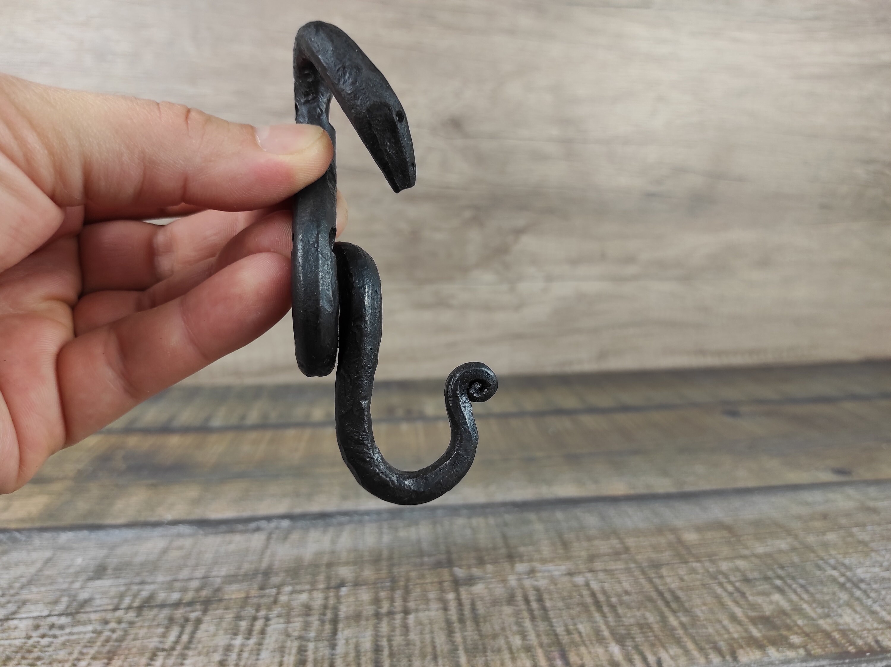 Hand Forged Snake Wall Hook: Iron Robe Hanger - Etsy