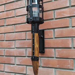 Wall Sconce Torch With a Wooden Handle in Medieval, Viking Style, Wall ...